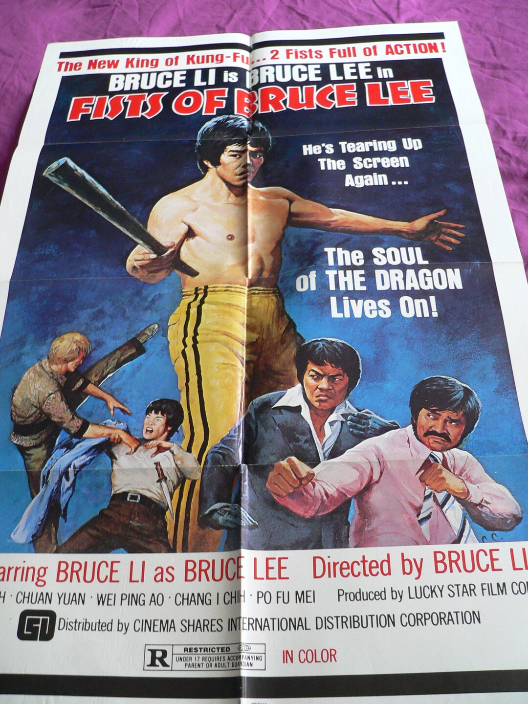 Fists of Bruce Lee One Sheet Movie Poster- 1978 Bruce Li Kung Fu Folded ...