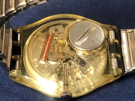 1993 Vintage Swatch Watch BLACK JADE GK158 GK159 Flex - Gem
