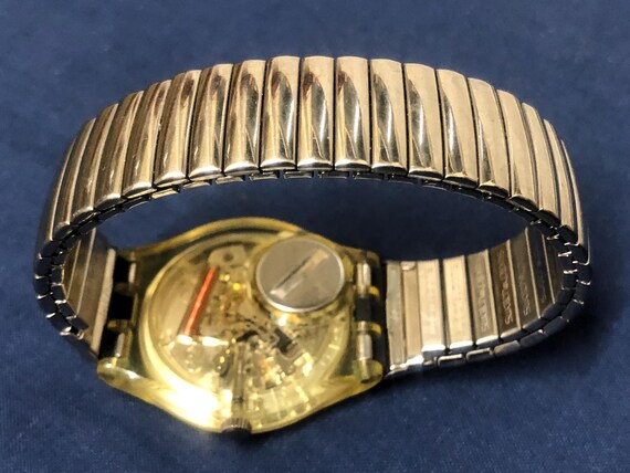 1993 Vintage Swatch Watch BLACK JADE GK158 GK159 Flex - Gem