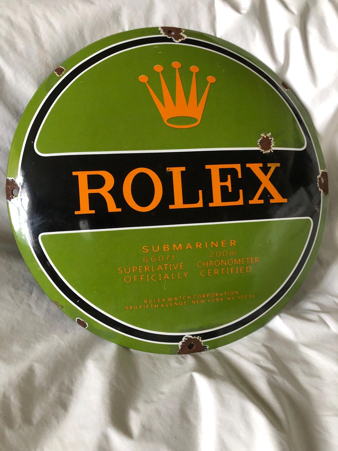 Vintage Rolex Submariner Enamel Dealer Shop External Advertising Sign ...