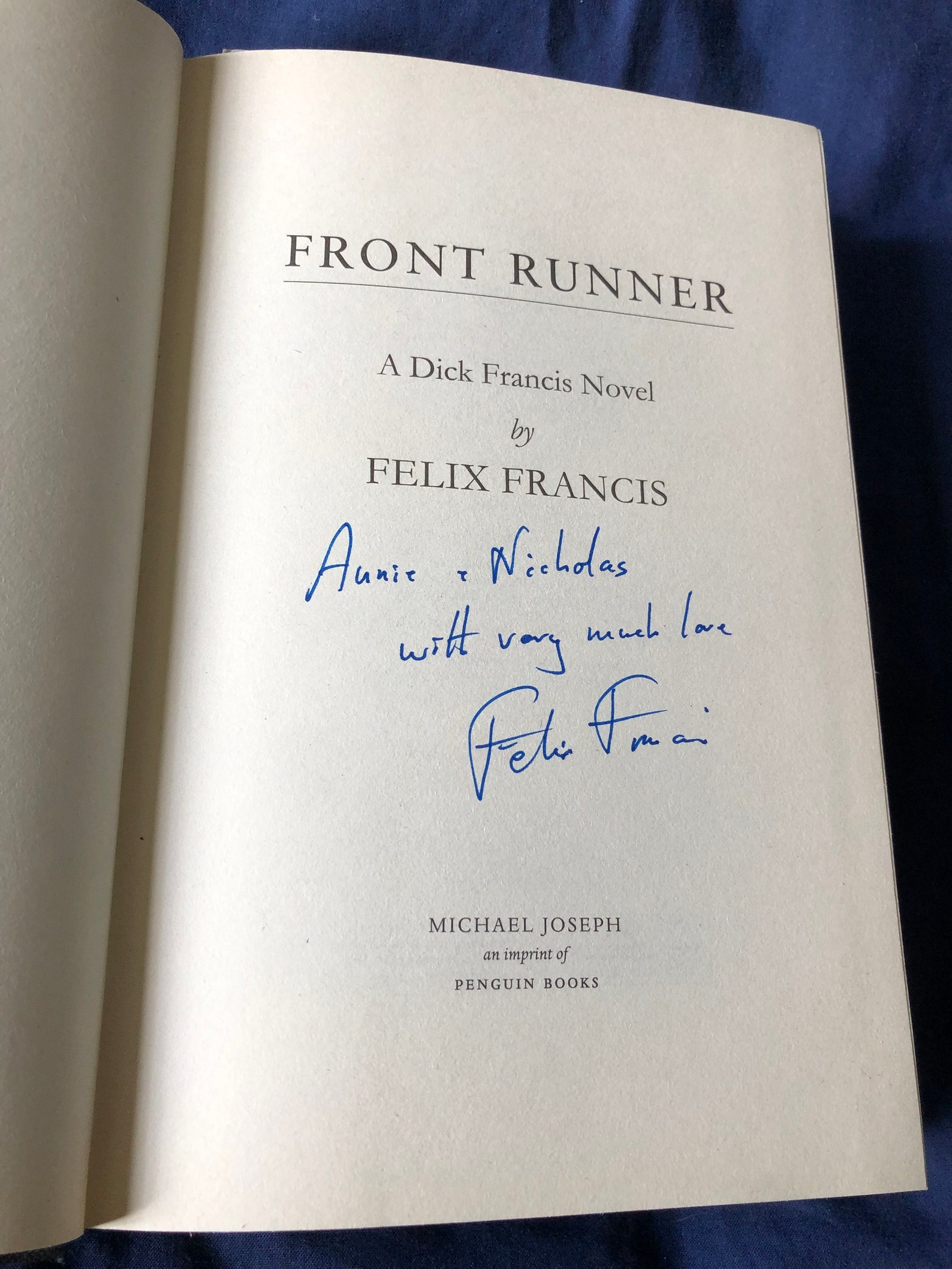 Front Runner by Felix Francis First Edition Signed Hardcover Book 2015 ...