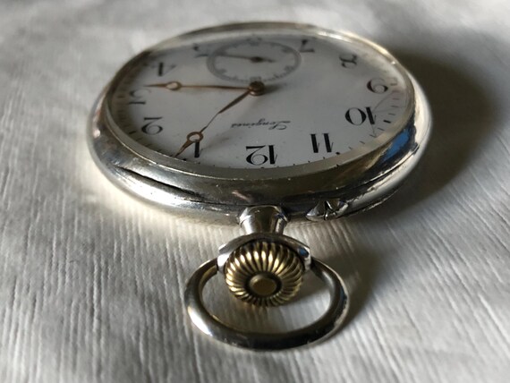 Antique Longines 4 Grands Prix 900 Silver Open Face M… - Gem