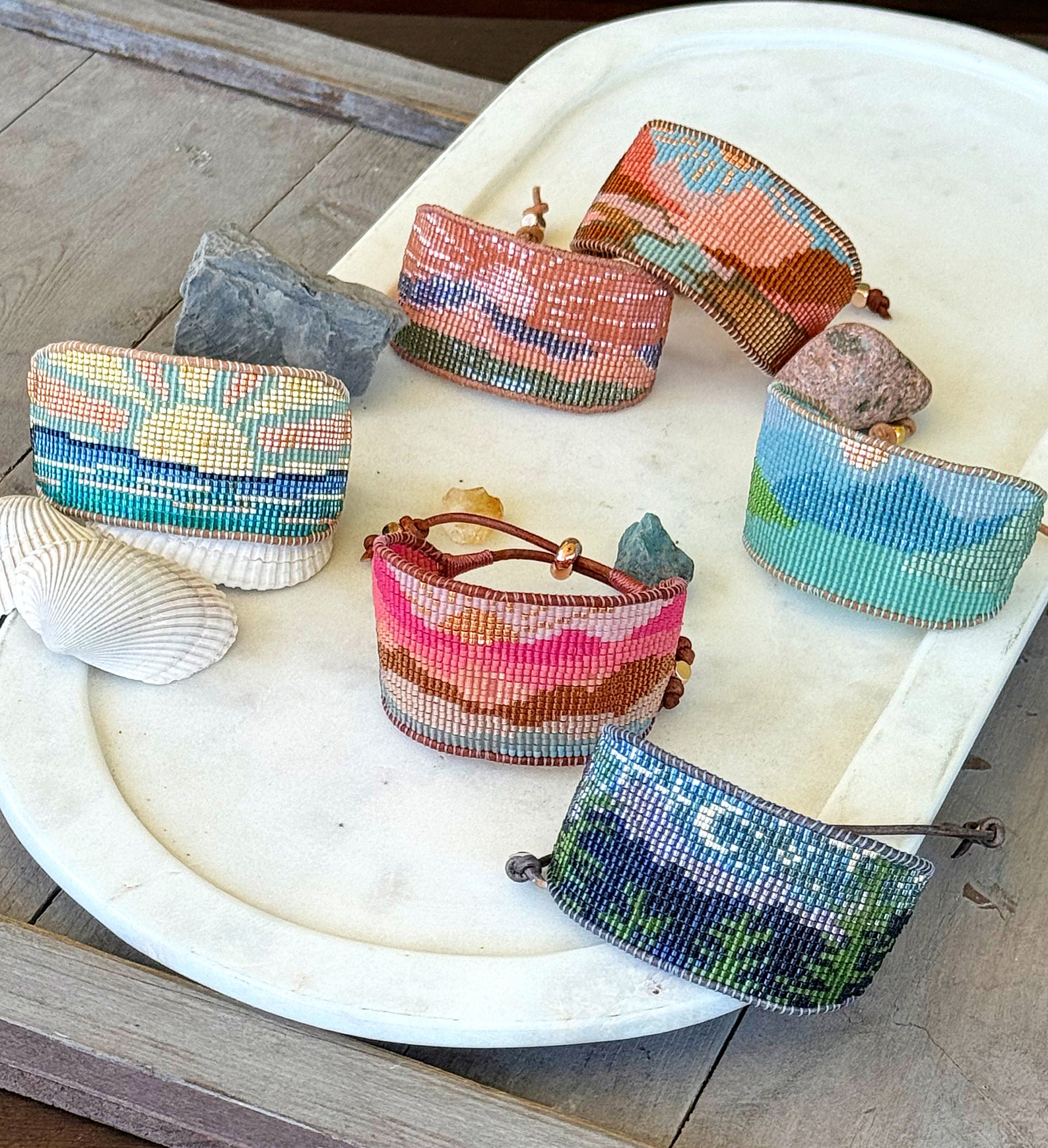 Great Lake Days American Landscape Bead Loom Woven Bracelet With ...