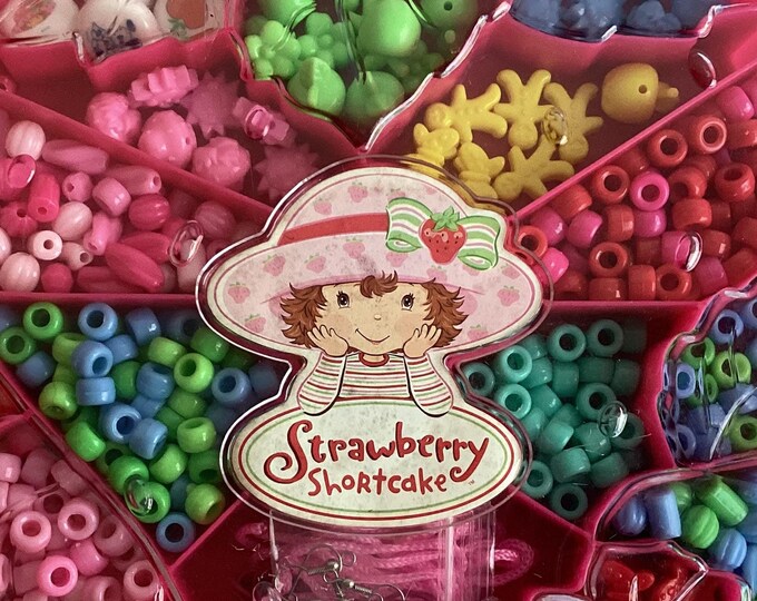 Vintage 2000s (bandai Era) Rose Art STRAWBERRY SHORTCAKE Bead Box ...