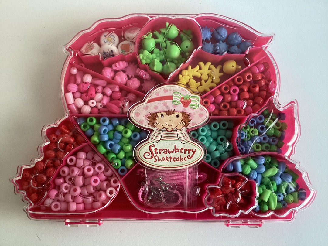 Vintage 2000s (bandai Era) Rose Art STRAWBERRY SHORTCAKE Bead Box ...