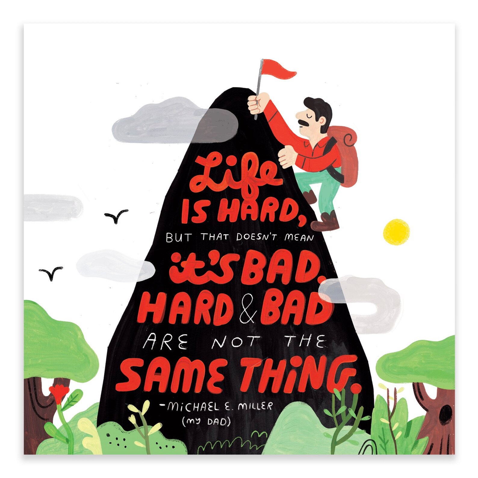 12x12 'life is Hard' Dad Quote Poster - Etsy