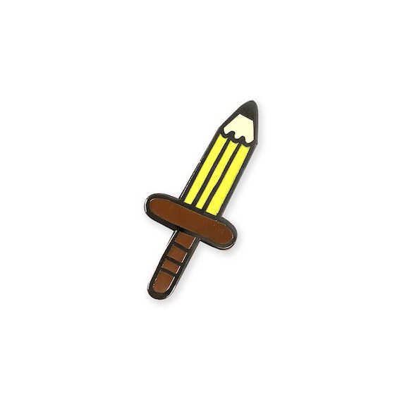 Pencil Sword Enamel Pin - Etsy