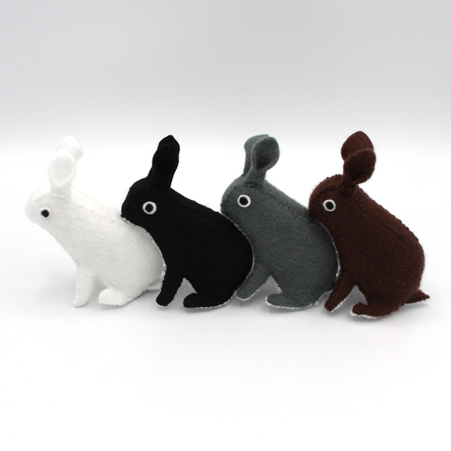 FELT BUNNY PLUSH Vegan Felt Bunny Imp With Stuffing Made From - Etsy UK