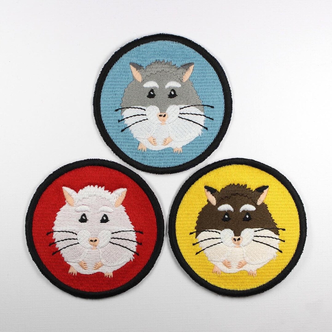 DWARF HAMSTER PATCHES Sew On; Personalised or Non Personalised Versions ...