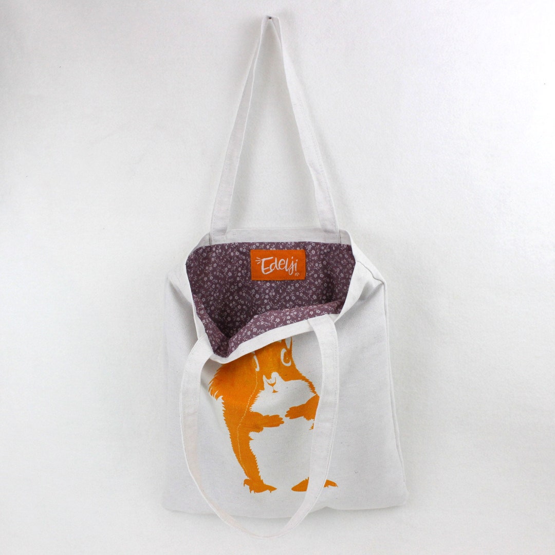 SQUIRREL BAG Screen Printed and Fully Lined HANDMADE - Etsy