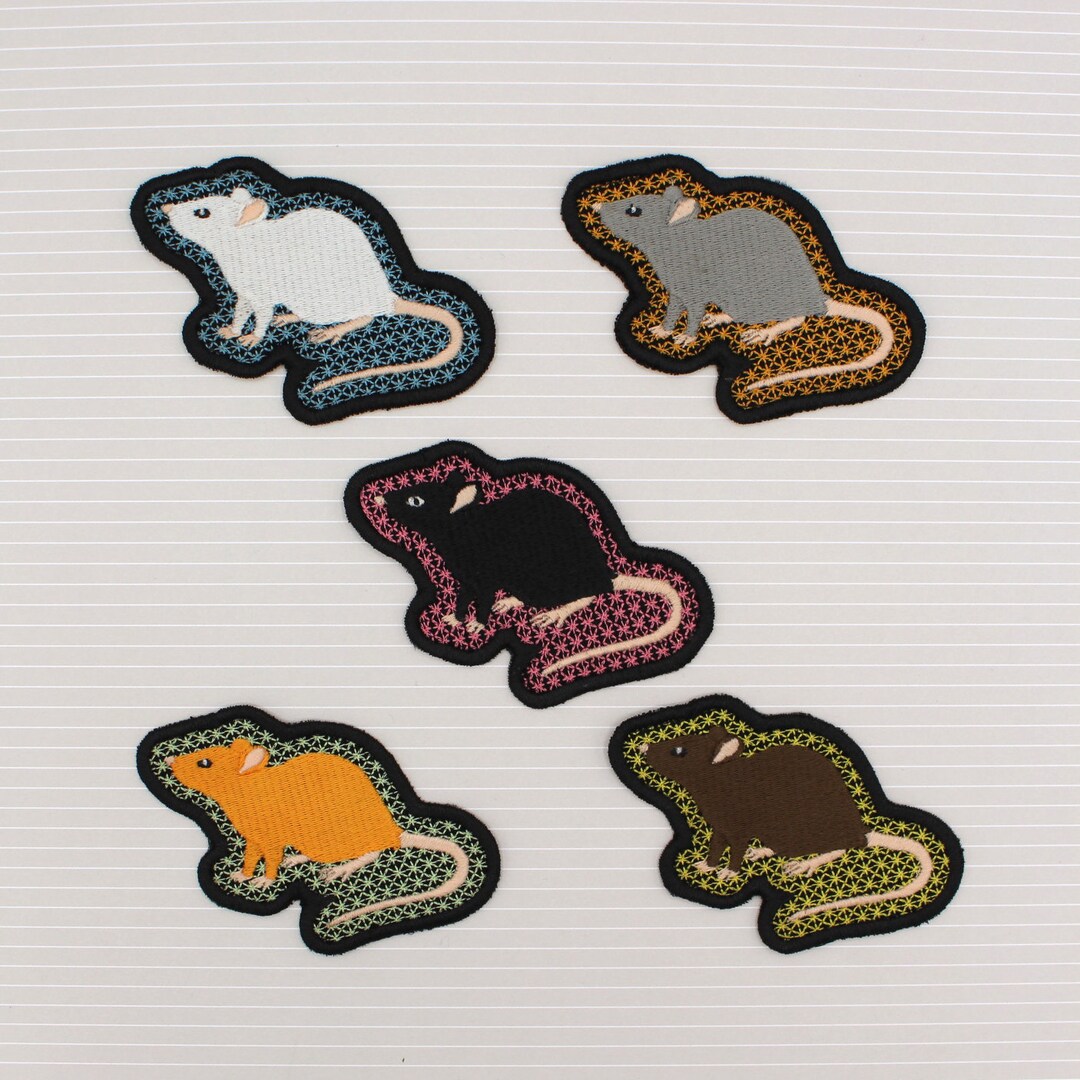 RAT / MOUSE PATCHES, Embroidered Patch Sew On - Etsy