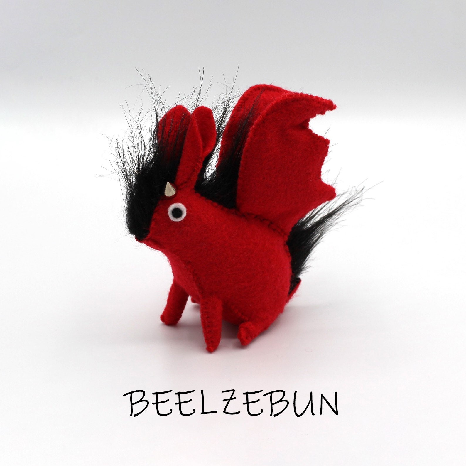 FELT BUNNY PLUSH Vegan Felt Bunny Imp With Stuffing Made From - Etsy UK