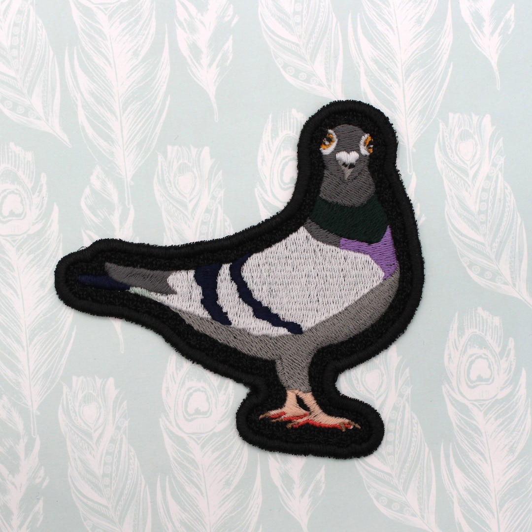 PIGEON EMBROIDERED PATCH Sew on Patches - Etsy