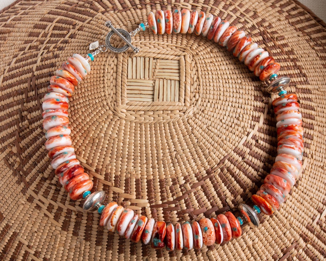 Spiny Oyster Shell, Sleeping Beauty Turquoise and Vintage Bali Sterling ...