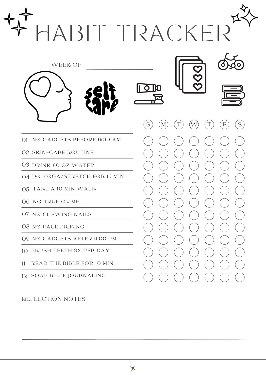 Editable Habit Tracker ADHD Helper Printable - Etsy