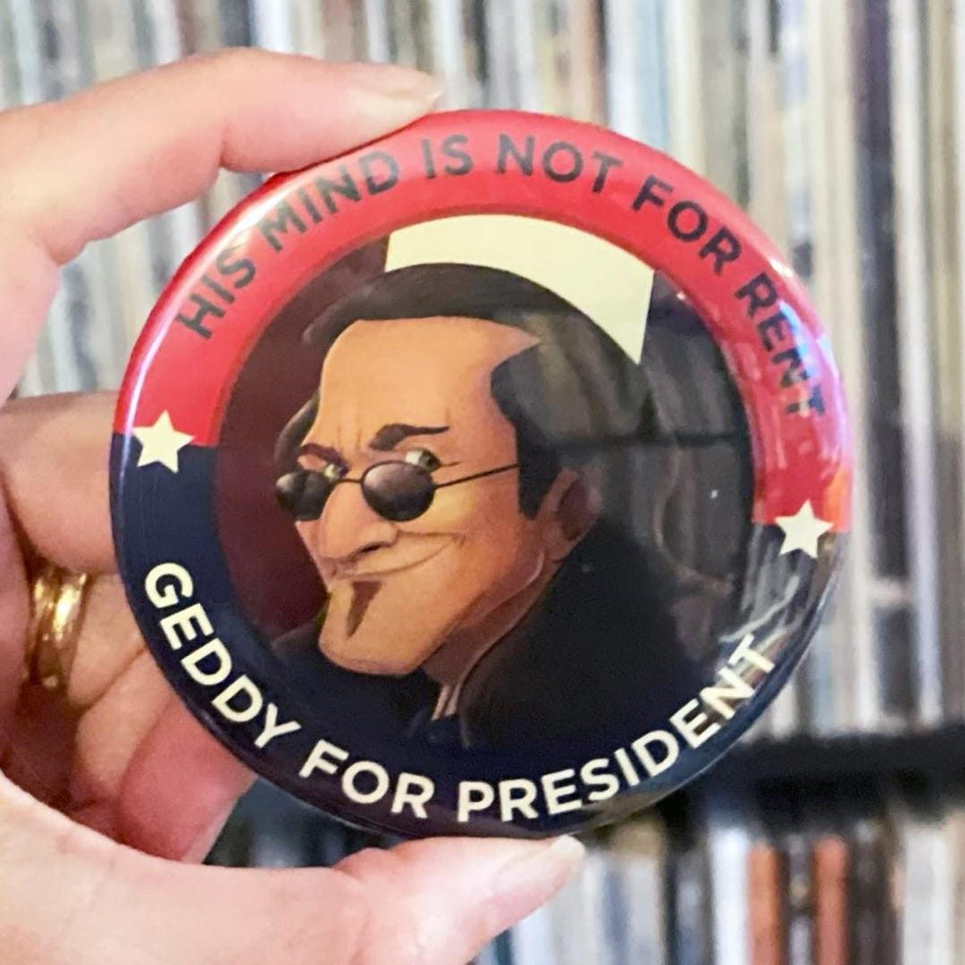 Geddy Lee for President! 3-inch Button. Official RUSH Merchandise. - Etsy