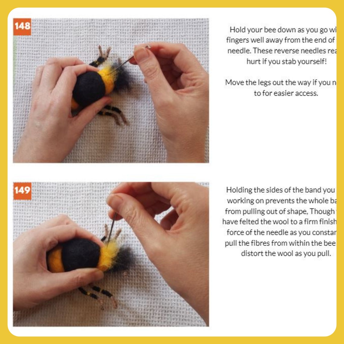 Needle Felted Bumble Bee Tutorial - Mr Bumbley Bee - Etsy UK