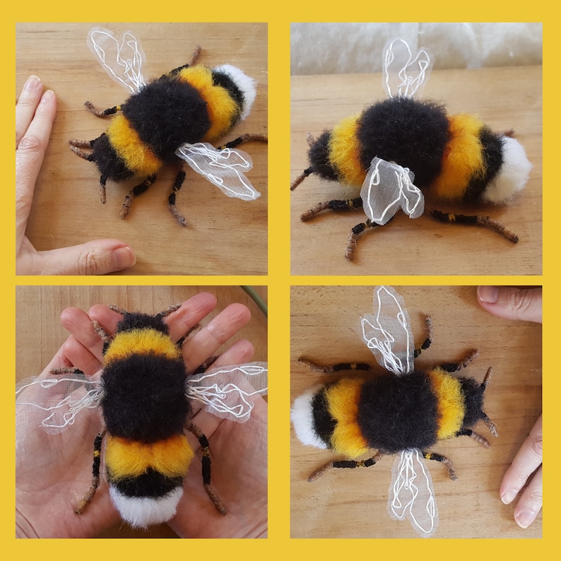 Needle Felted Bumble Bee Tutorial Mr Bumbley Bee - Etsy