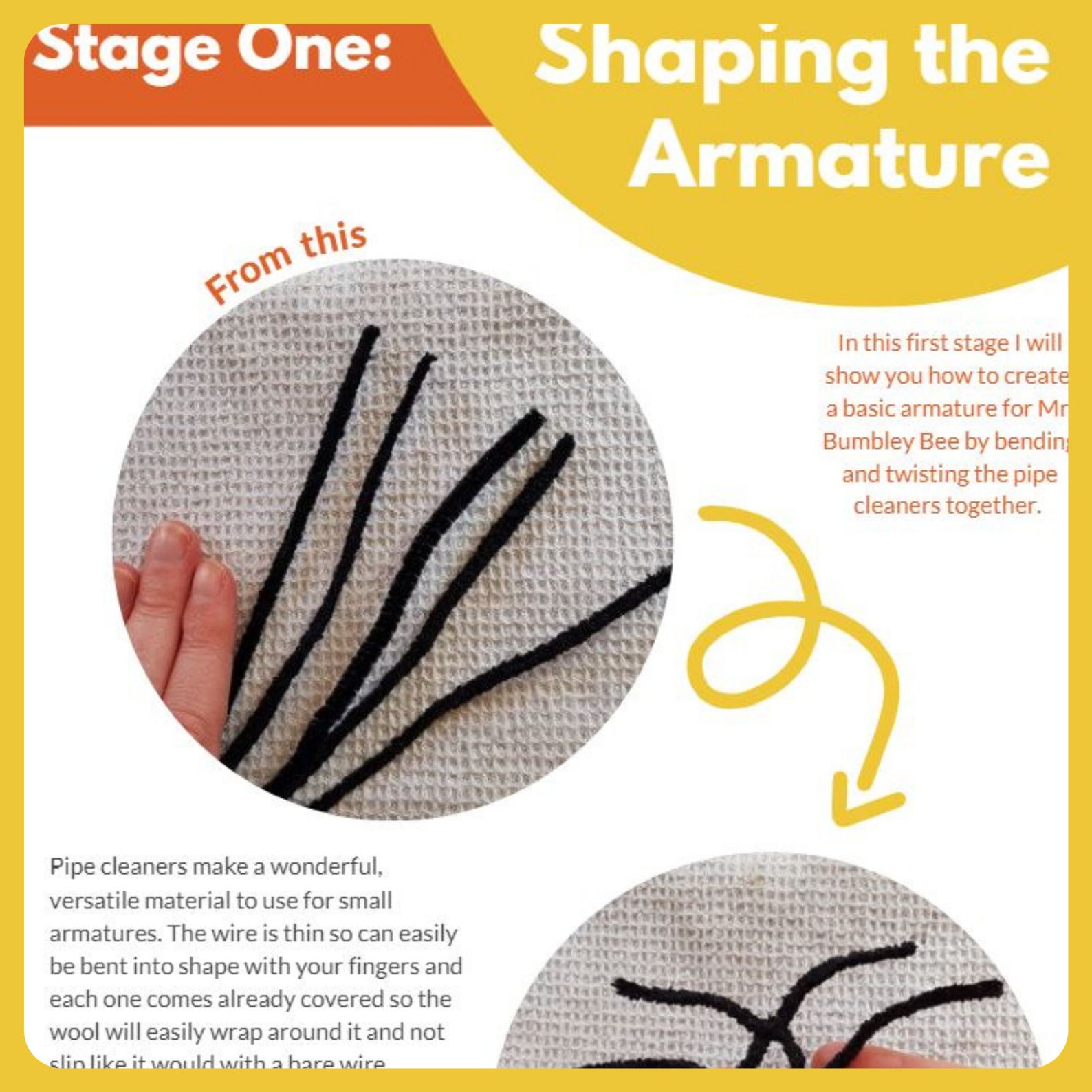 Needle Felted Bumble Bee Tutorial - Mr Bumbley Bee - Etsy UK