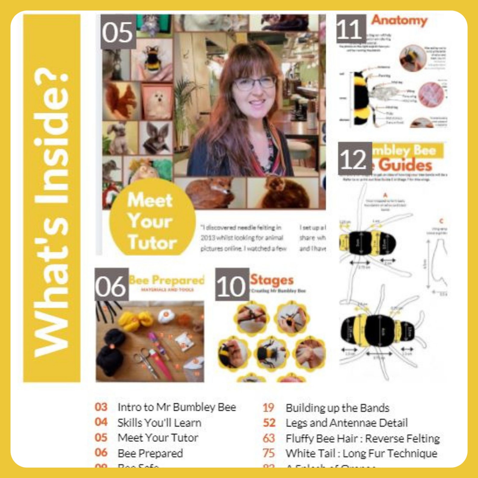 Needle Felted Bumble Bee Tutorial - Mr Bumbley Bee - Etsy UK