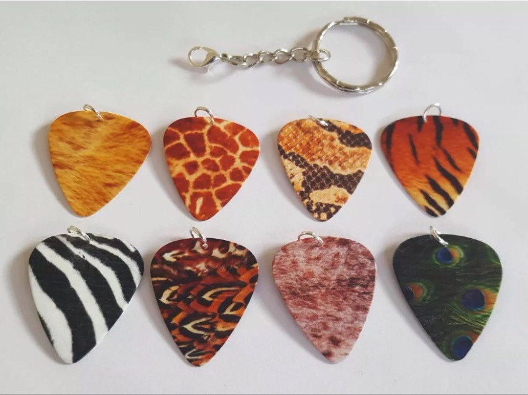 Plectrum Keyring Pick Detachable Animal Print. Guitar - Etsy