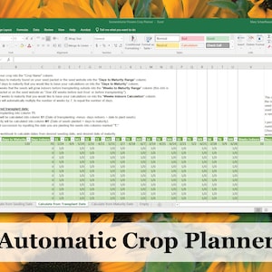 Automatic Crop Planner Excel Sheet | Garden Planner | Farm Planner ...