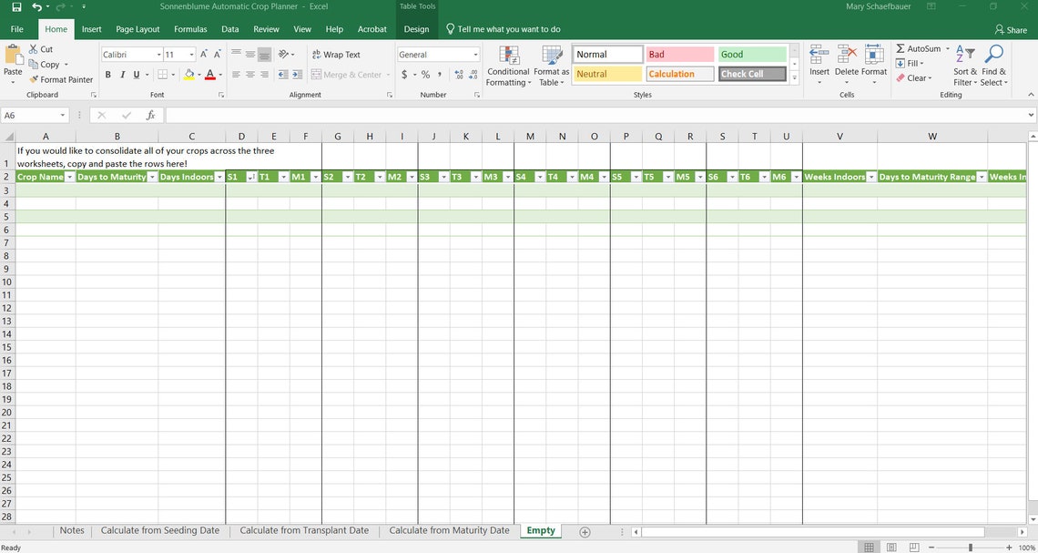 Automatic Crop Planner Excel Sheet Garden Planner Farm - Etsy