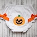Embroidered Pumpkin Bloomers, Halloween Diaper Cover, Baby Pumpkin ...