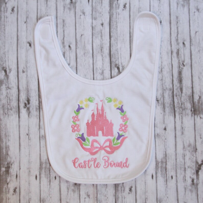 Embroidered Disney Bib Castle Bound Bib Disney Baby Outfit | Etsy