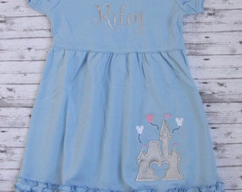 Disney Princess Castle Dress Monogrammed Little Girls Dress | Etsy