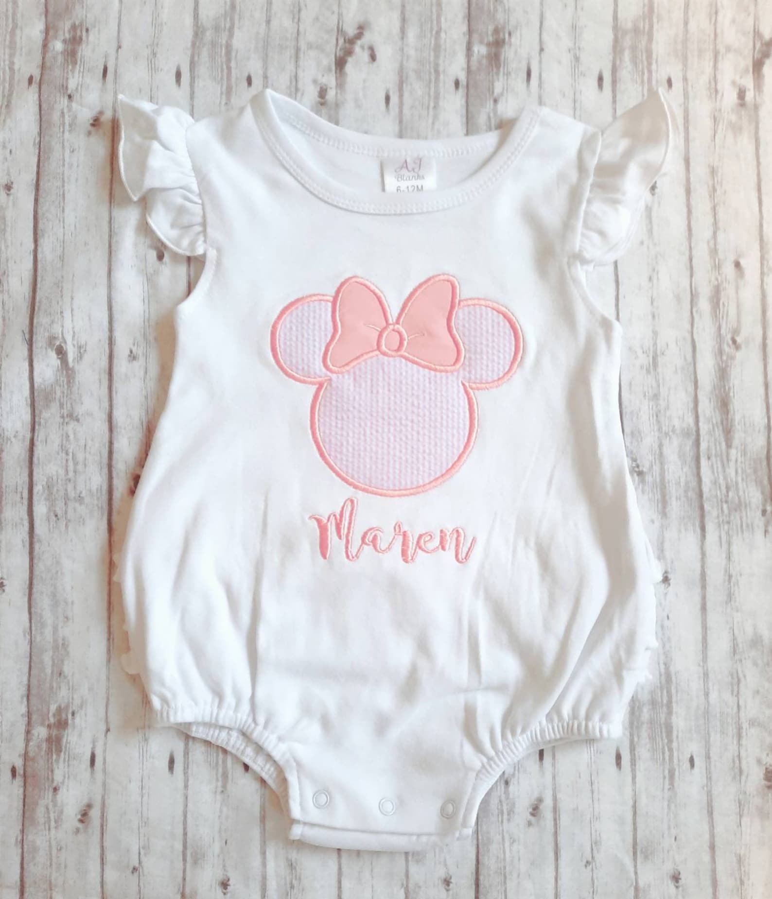 Disney Ruffle Romper Baby Disney Outfit Embroidered Pink - Etsy