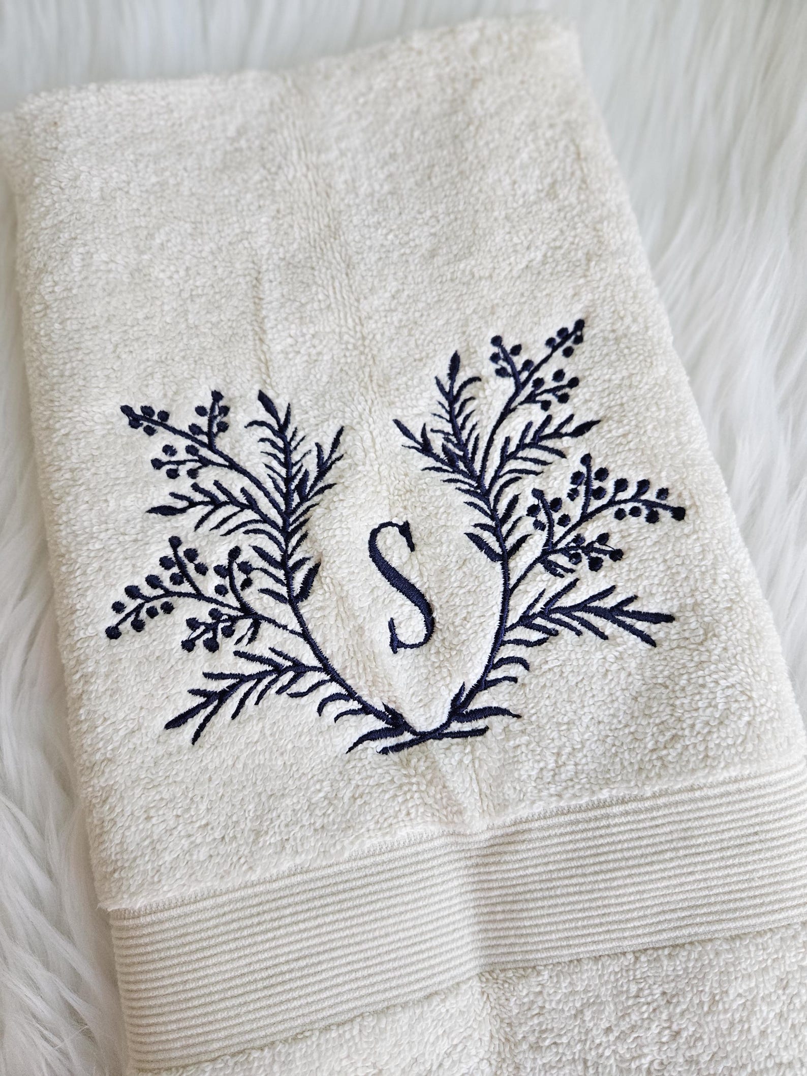 Embroidered Bath Hand Towel, Monogrammed Hand Towel, Beach Bath Decor ...