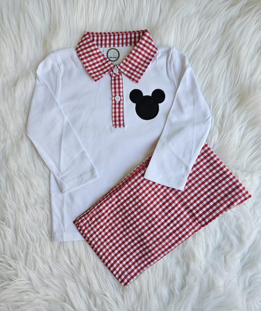 Mickey Gingham Pants Set - Etsy