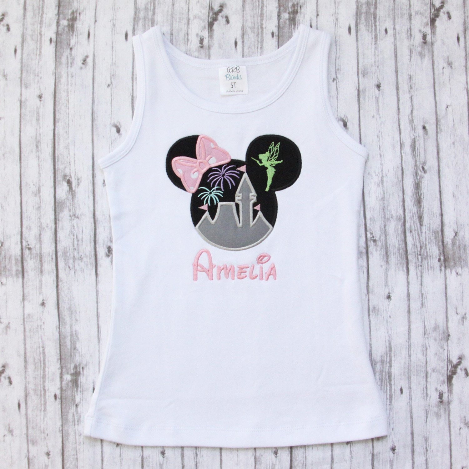 Minnie Tank Top Girls Disney Tank Top Disney Castle Tank | Etsy