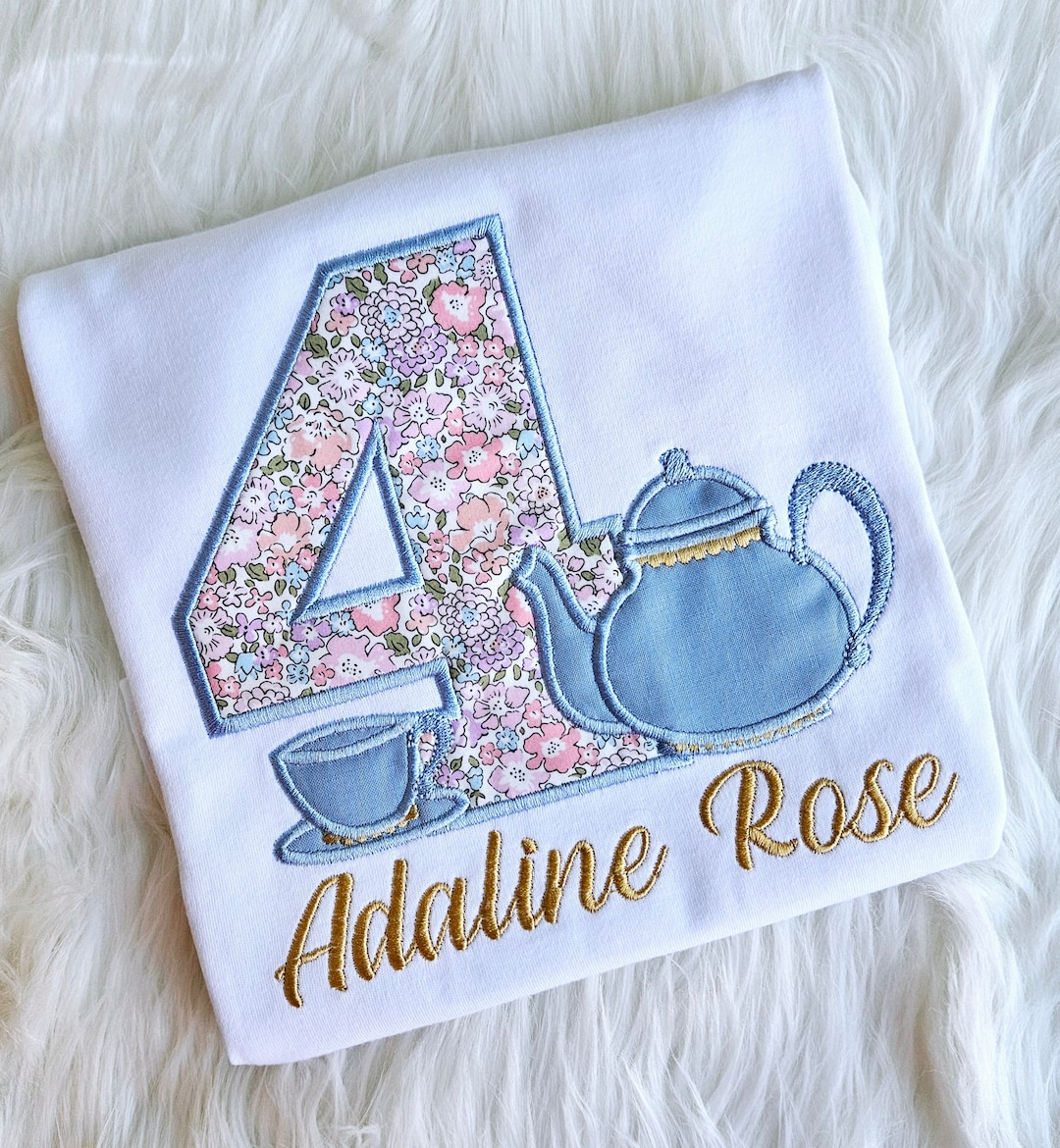 Tea Party Birthday Shirt, Teacup Shirt, Girls Tea Pot Birthday Shirt ...
