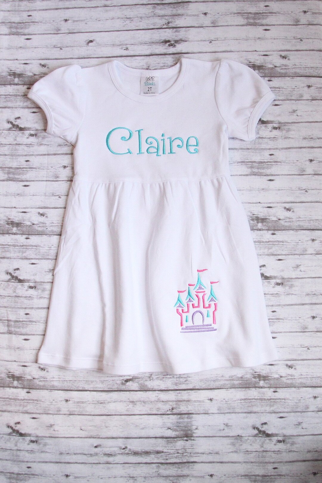 Disney Castle Dress, Monogrammed Little Girls Dress, Princess Disney ...