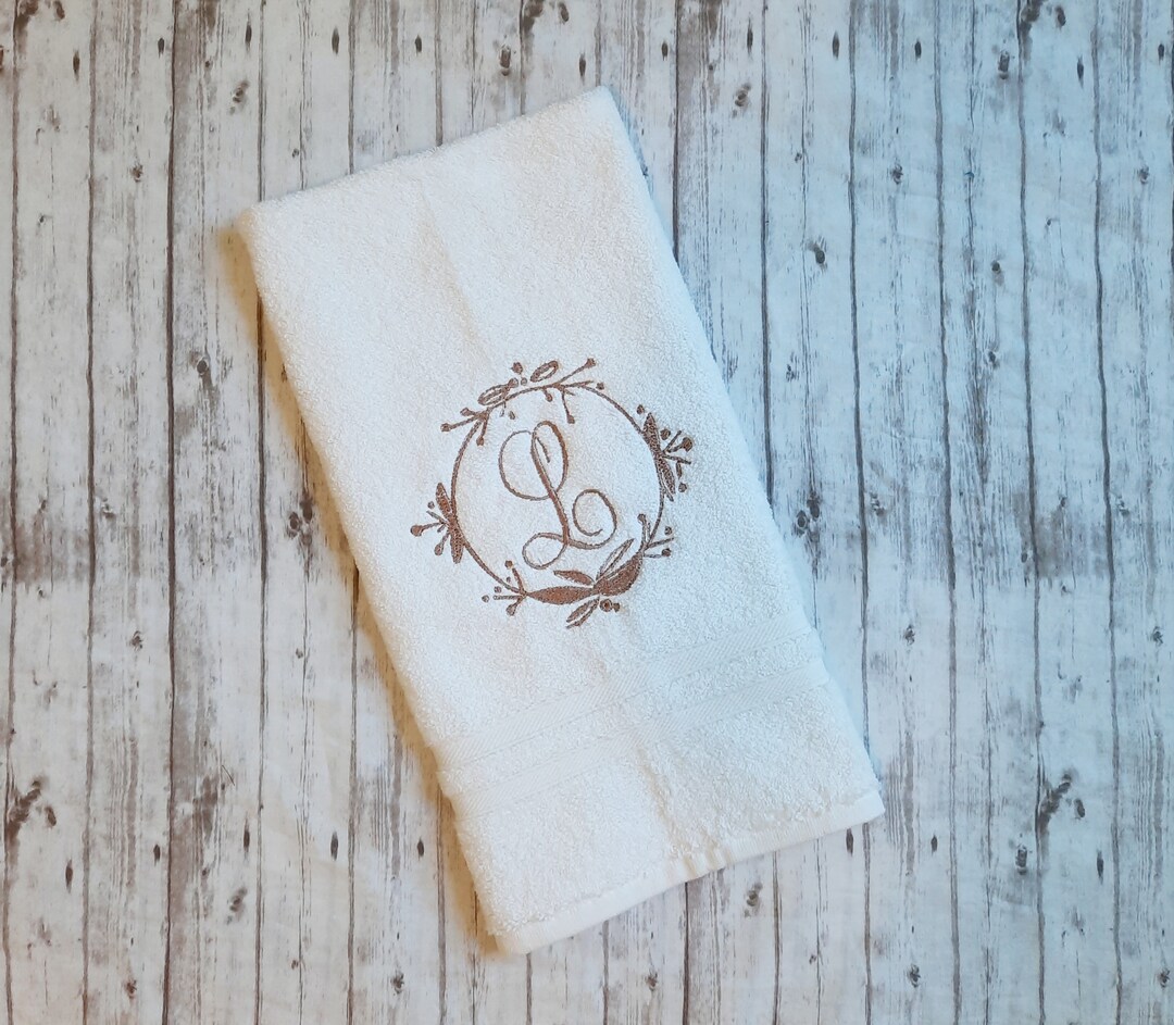 Embroidered Bath Hand Towel, Monogrammed Hand Towel, Beach Bath Decor ...