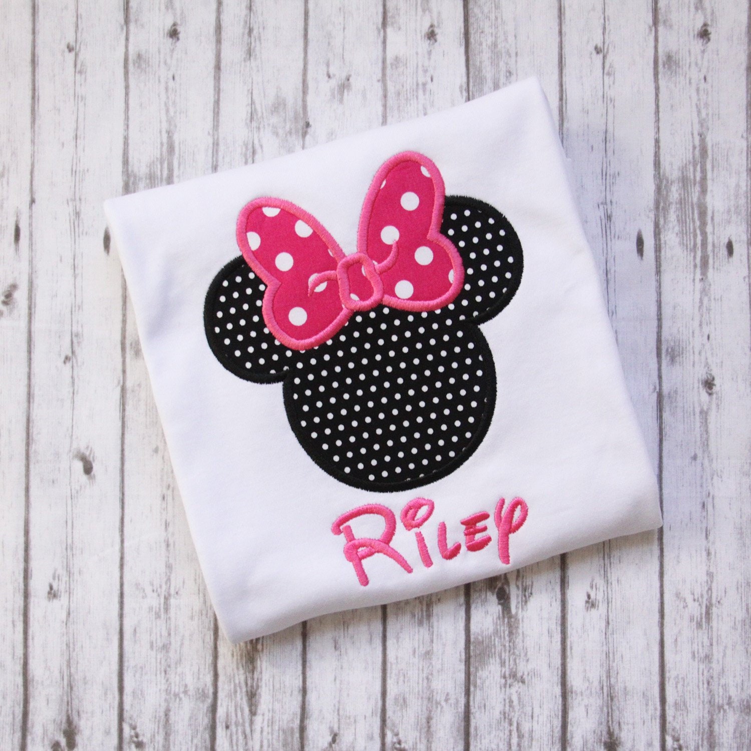 Embroidered Minnie Shirt, Classic Minnie T-shirt, Minnie Head T-shirt ...