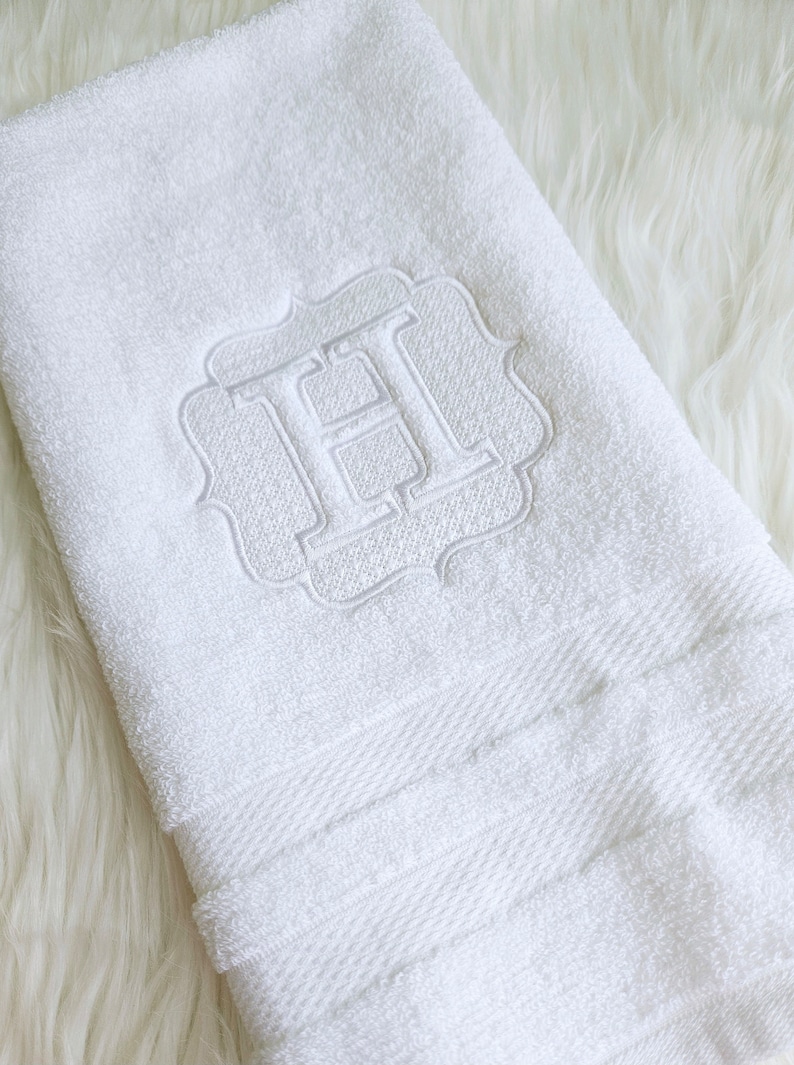 Embroidered Embossed Bath Hand Towel - Etsy