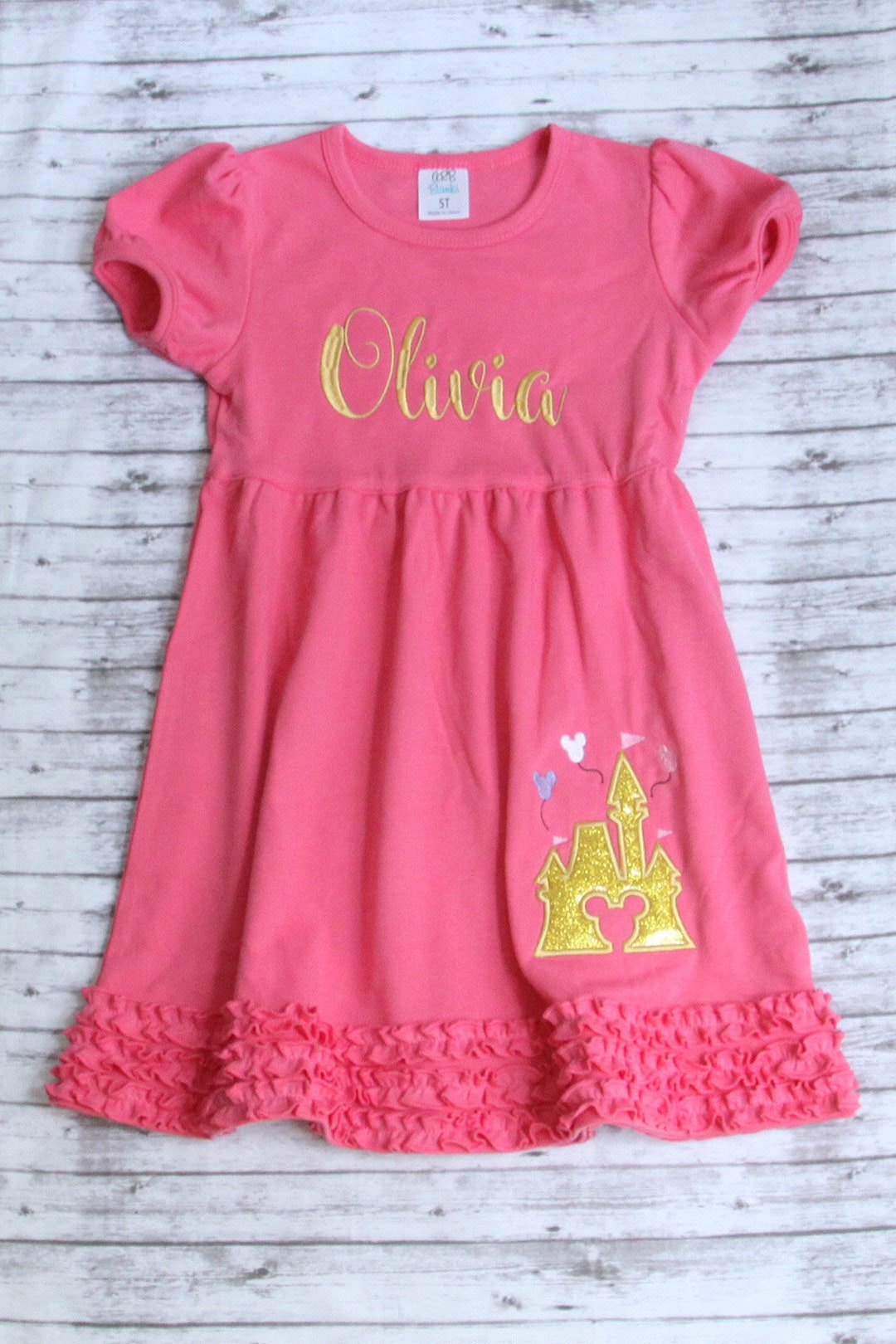 Disney Princess Castle Dress, Monogrammed Little Girls Dress ...