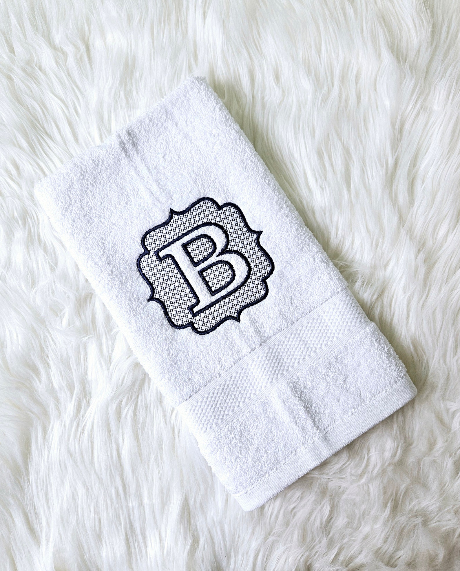 Embroidered Embossed Bath Hand Towel - Etsy