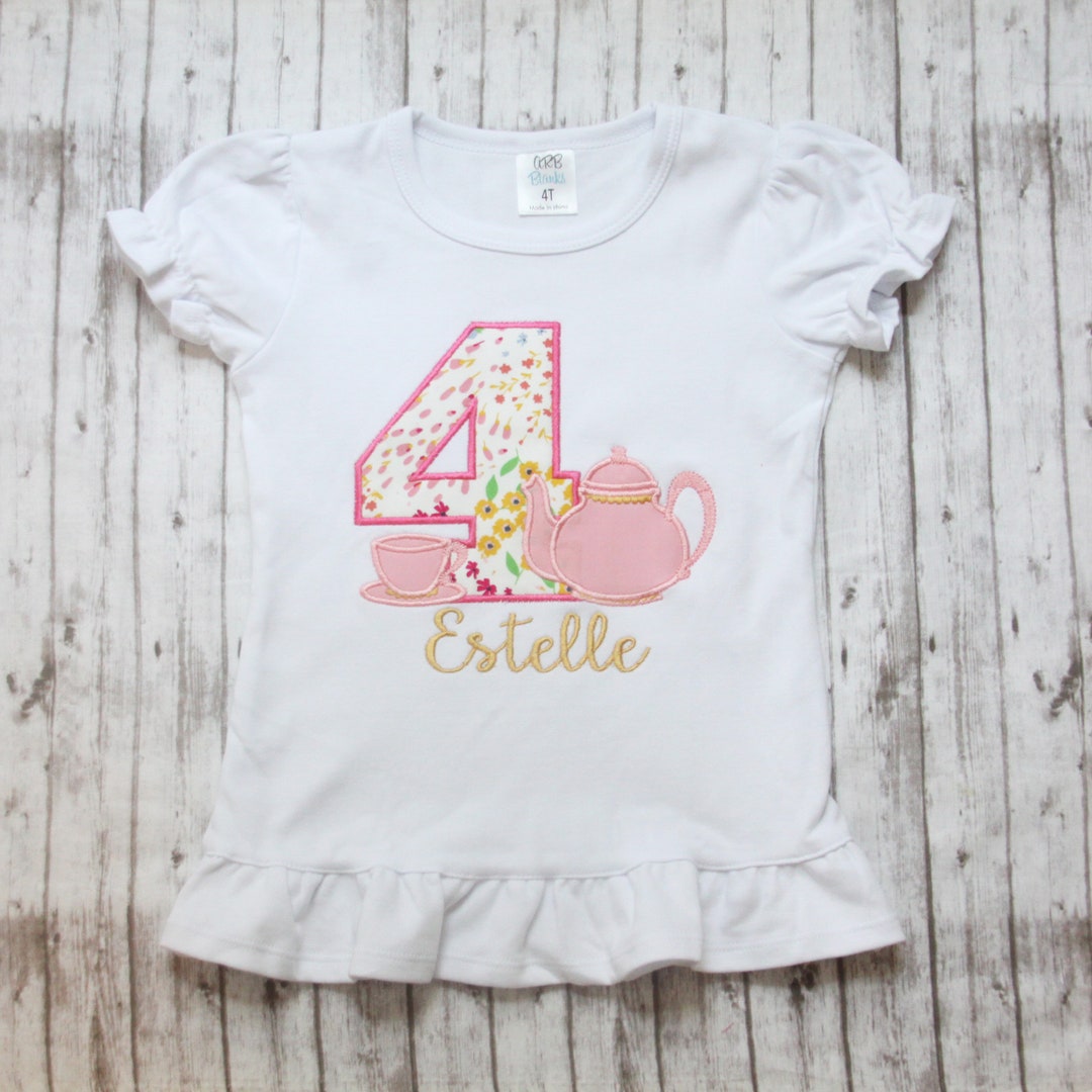 Tea Party Birthday Shirt, Teacup Shirt, Girls Tea Pot Birthday Shirt ...