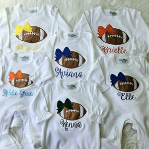Long Sleeve Embroidered Football Ruffle Romper - Etsy