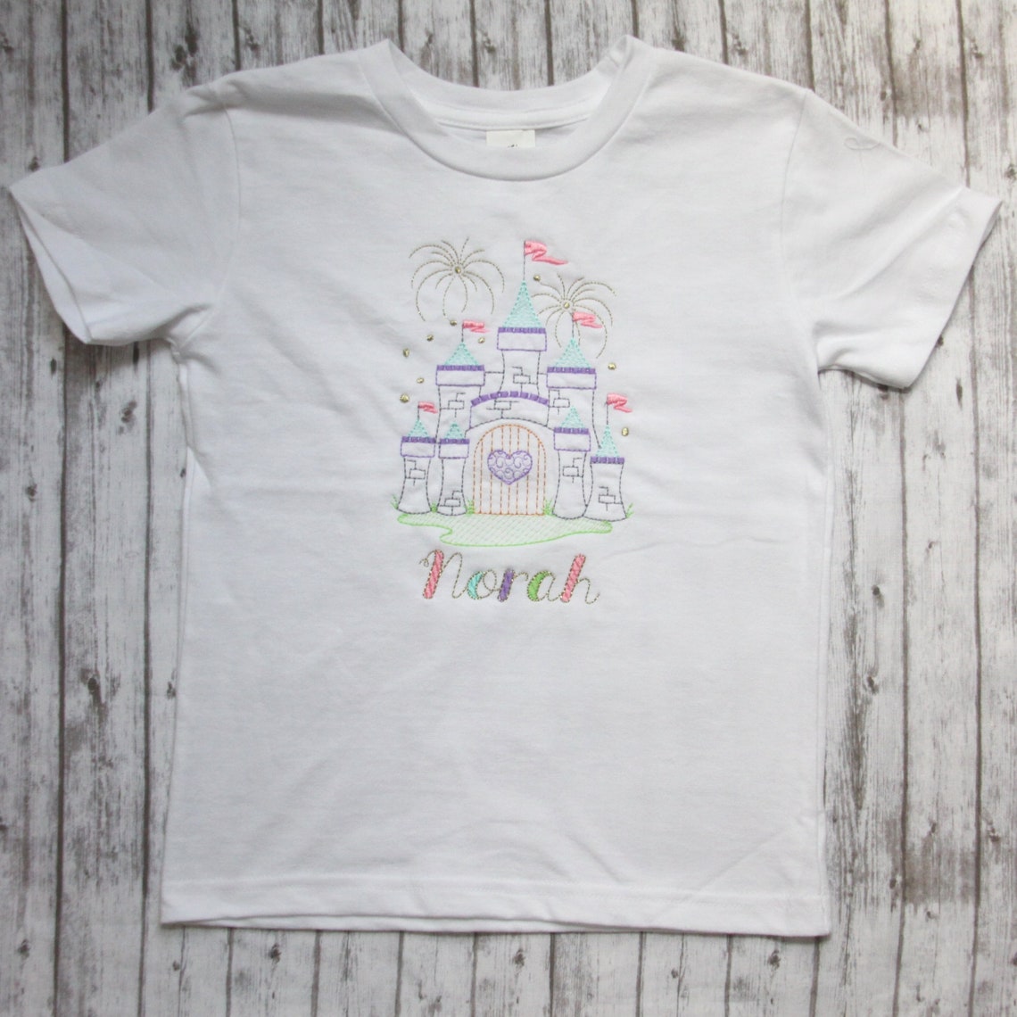 Castle Shirt Embroidered Disney Castle T-shirt Castle | Etsy