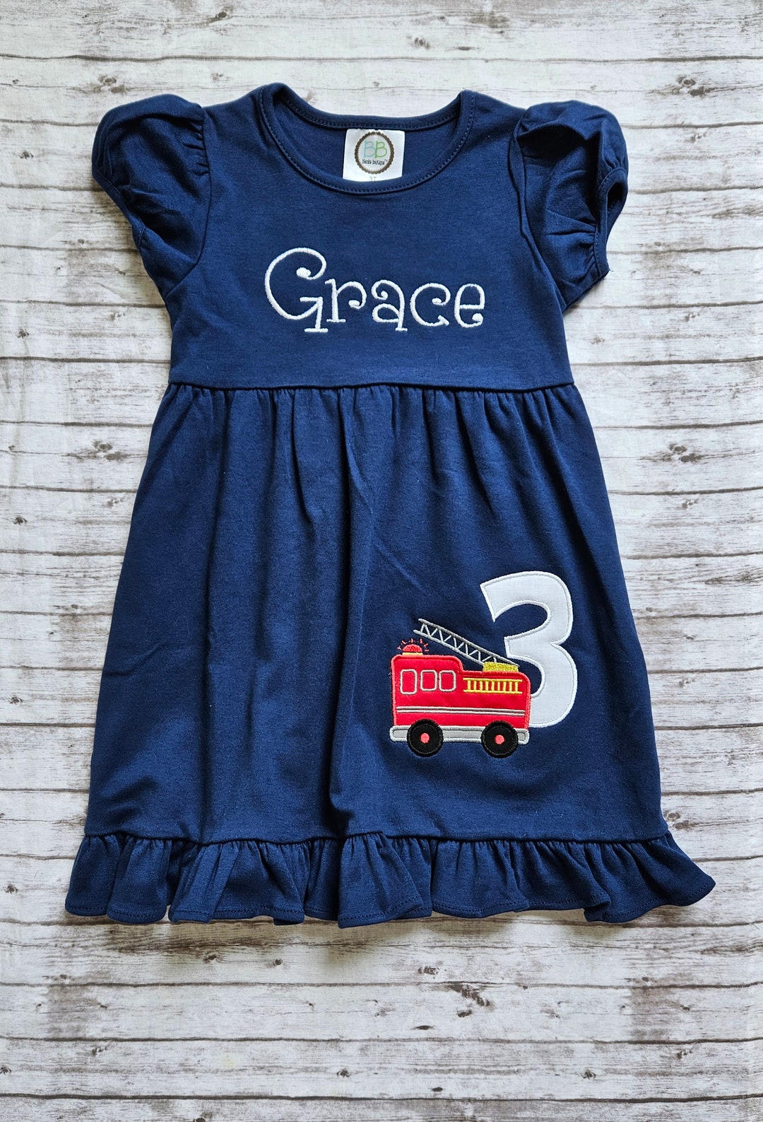 Girls Fire Truck Birthday Dress - Etsy