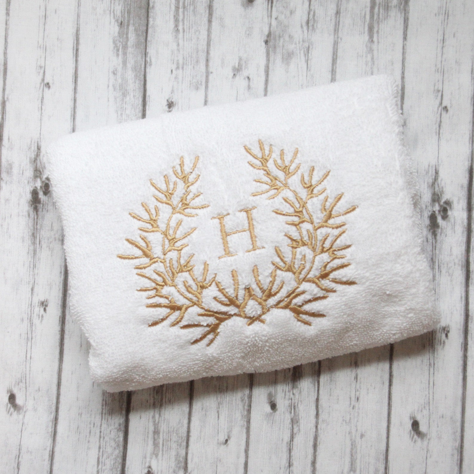 Embroidered Bath Hand Towel, Monogrammed Hand Towel, Beach Bath Decor ...