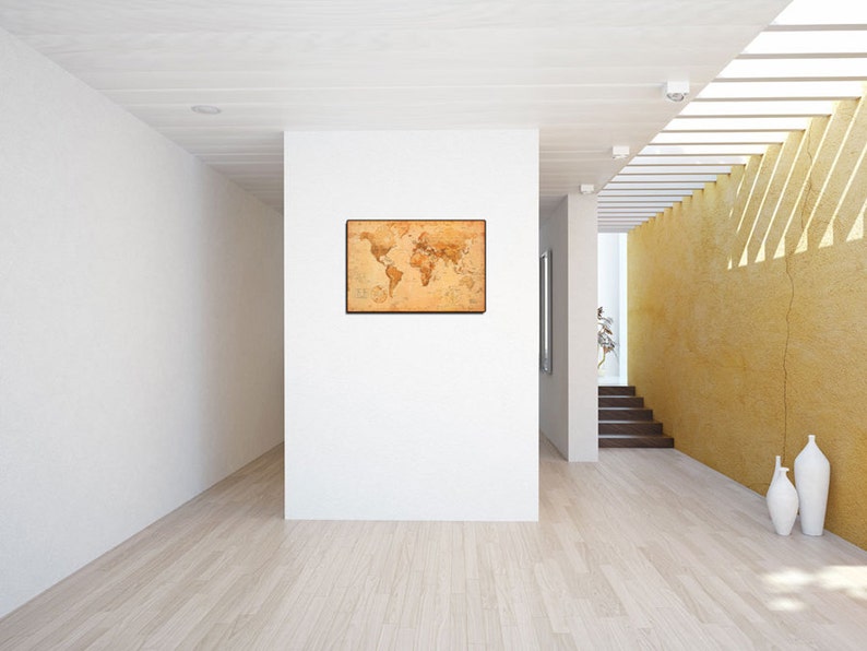 Vintage Style World Map Mini Poster Wall Art. Choose Either a | Etsy UK