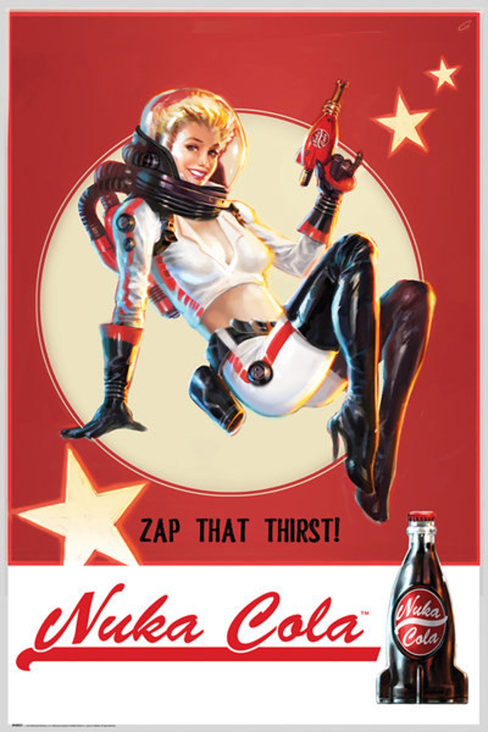 Fallout 4 Nuka Cola Pin Up Wall Art Choose Either A Canvas Etsy