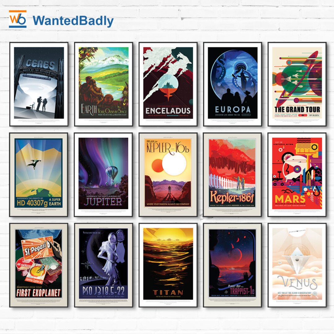 NASA Space Prints, A4, Complete Set, Kepler, Mars Print, Space Art ...