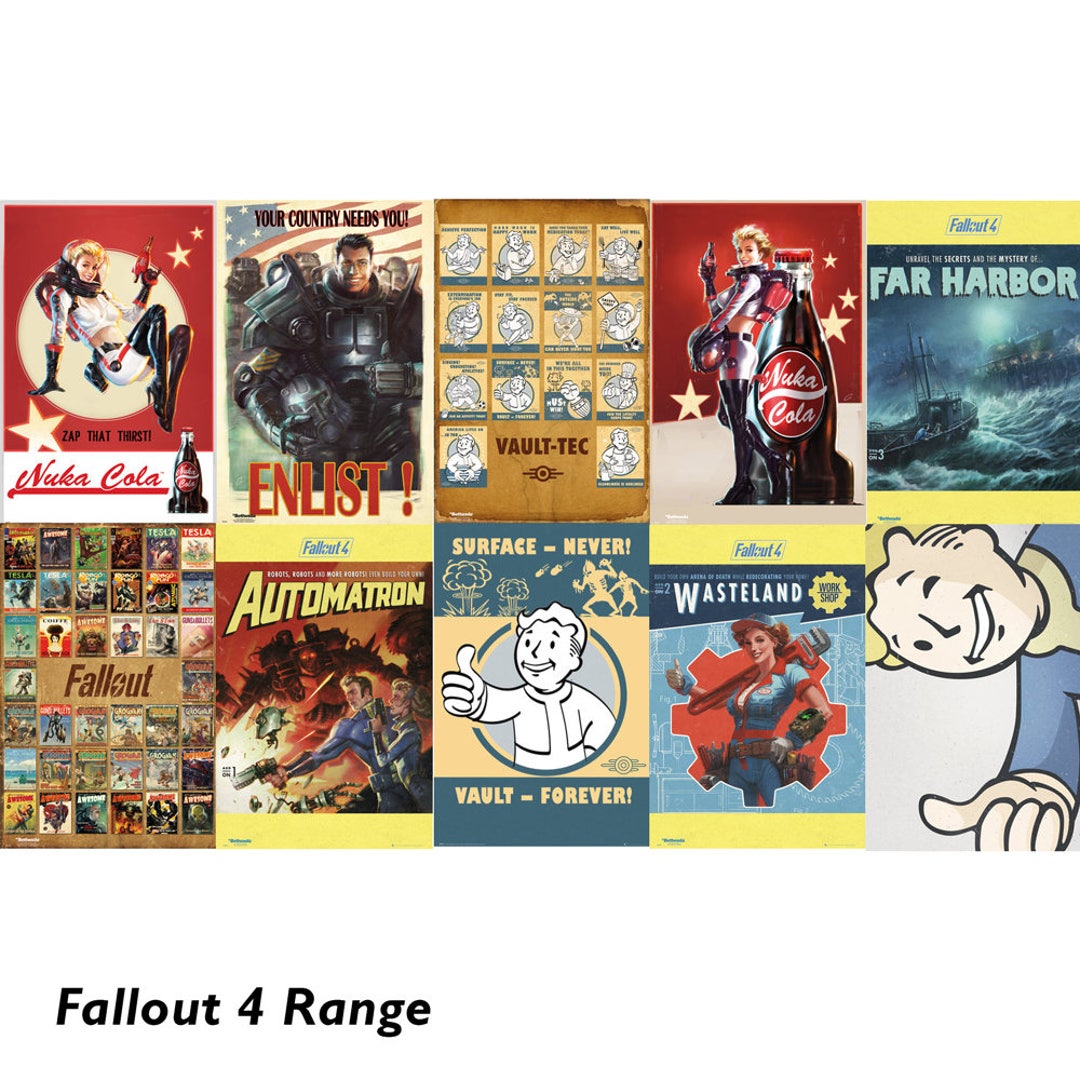 Set of Any Three Fallout 4 Framed Wall Art. Choose Either a Canvas ...